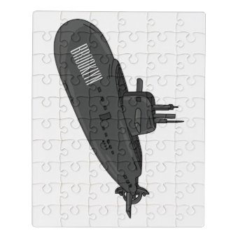Submarine cartoon illustration jigsaw puzzle | Zazzle