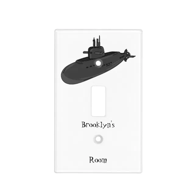 Submarine cartoon illustration light switch cover | Zazzle