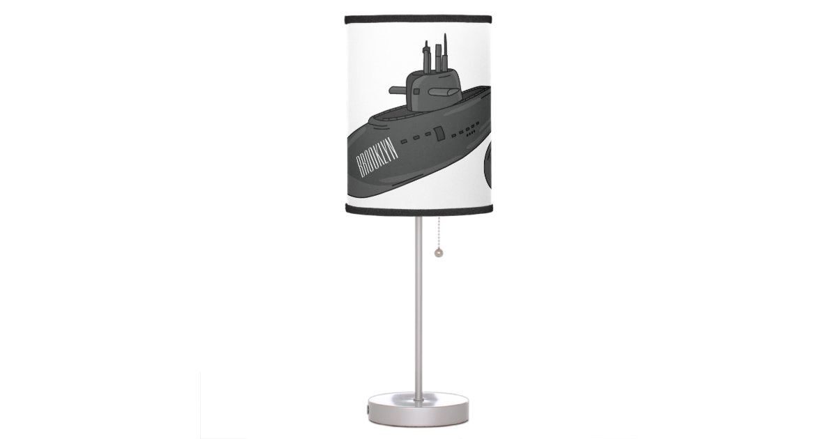 Submarine cartoon illustration table lamp | Zazzle