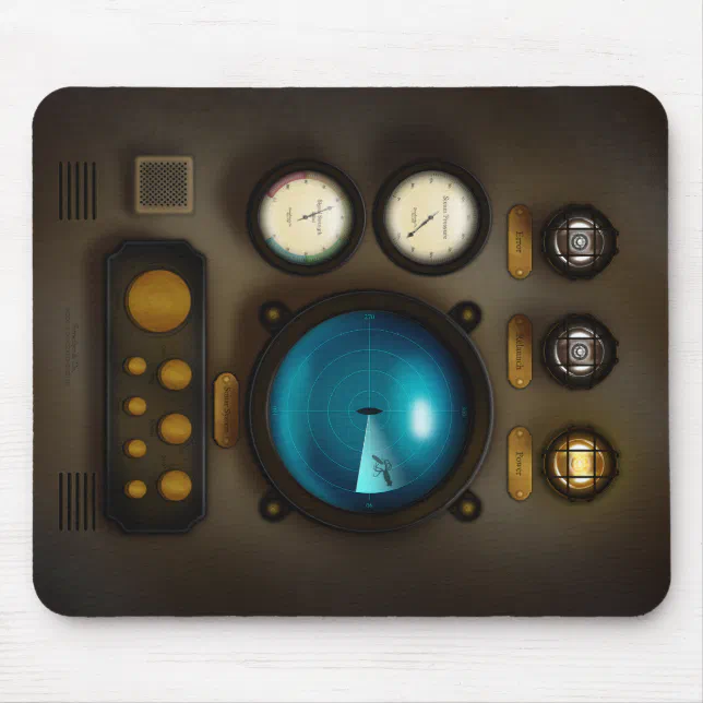 Submarine Ship Control Panel Sonar Steampunk Mouse Pad | Zazzle