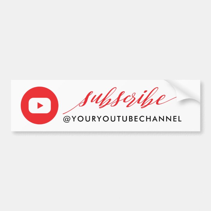 Subscribe Modern YouTube Social Media Bumper Sticker | Zazzle