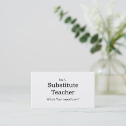 substitute Teacher Business Card | Zazzle