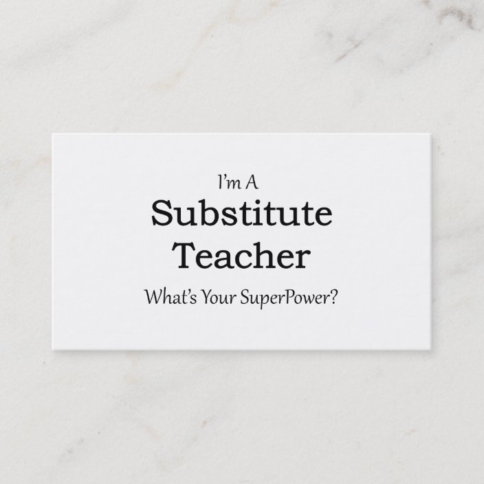 substitute Teacher Business Card | Zazzle.com