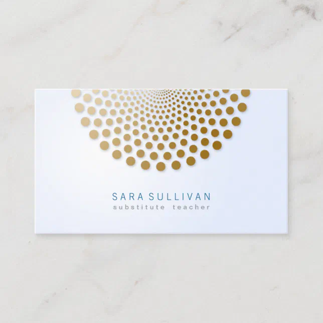 Substitute Teacher Business Card Circle Dots Motif | Zazzle