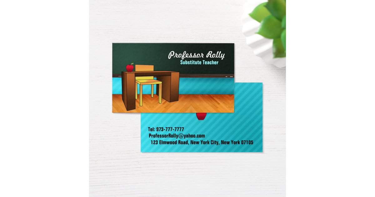Substitute Teacher Business Cards | Zazzle