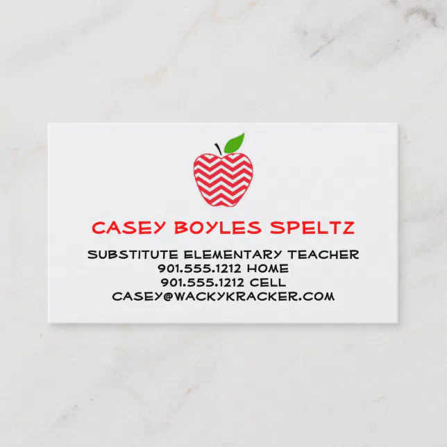 Substitute Teacher Business Cards | Zazzle