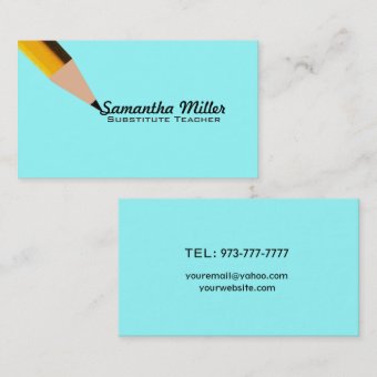 Substitute Teacher Business Cards | Zazzle