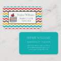 Substitute Teacher Chevron Stripes Business Card | Zazzle