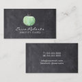 Substitute Teacher Green Apple Chalkboard Business Card | Zazzle