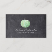 Substitute Teacher Green Apple Chalkboard Business Card | Zazzle
