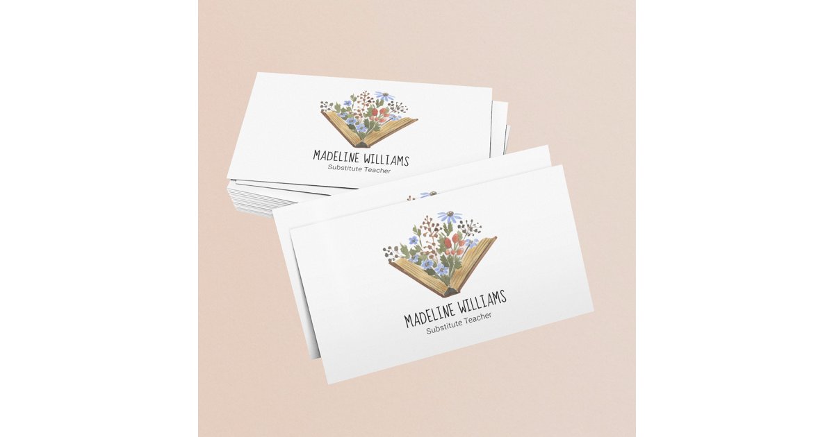 Substitute Teacher QR code Business Card | Zazzle