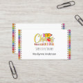 Substitute Teacher Rainbow Pencils Business Card | Zazzle