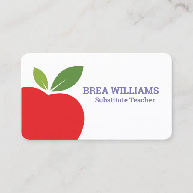 Substitute Teacher Tutor Business Card | Zazzle