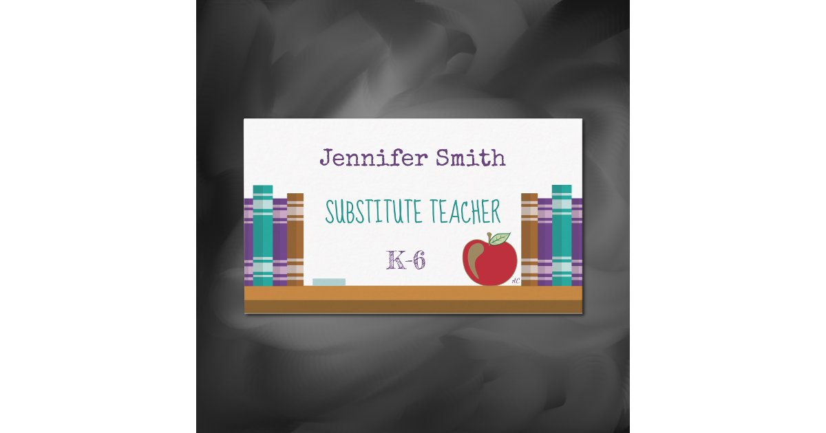Substitute | Teacher | Tutor White Business Cards | Zazzle