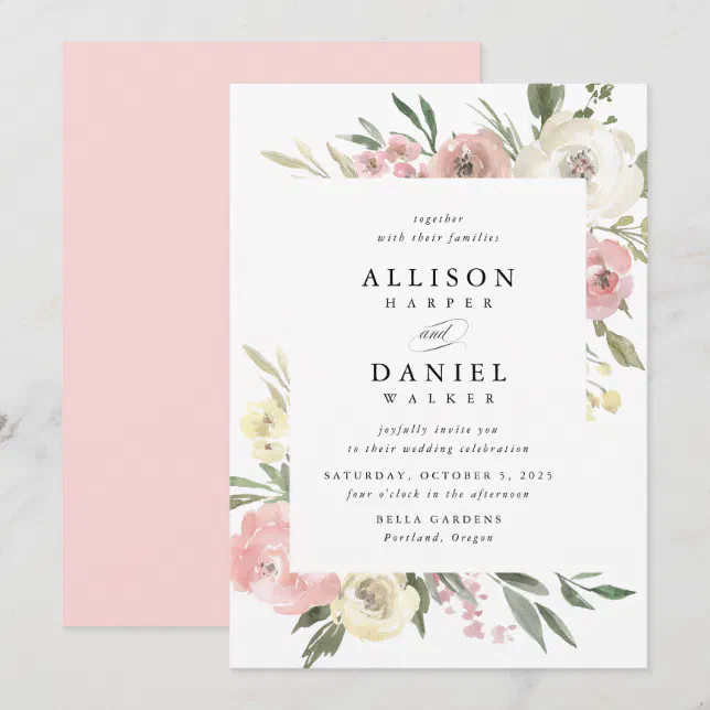 Subtle Blooms | Frame Wedding Invitation | Zazzle