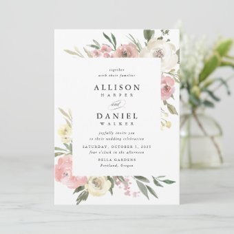 Subtle Blooms | Frame Wedding Invitation | Zazzle
