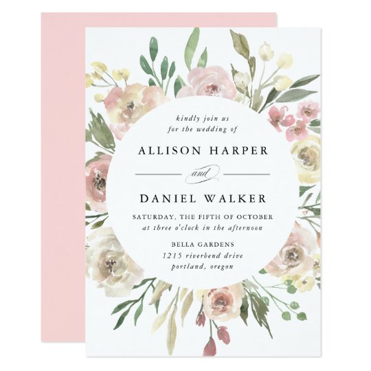 Subtle Blooms | Wedding Invitation | Zazzle.com