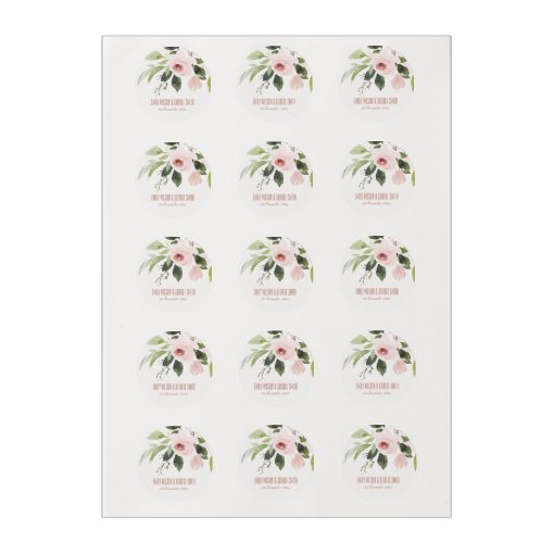 SUBTLE COLOR WASH BLUSH PINK FLORAL BUNCH WEDDING EDIBLE FROSTING ...