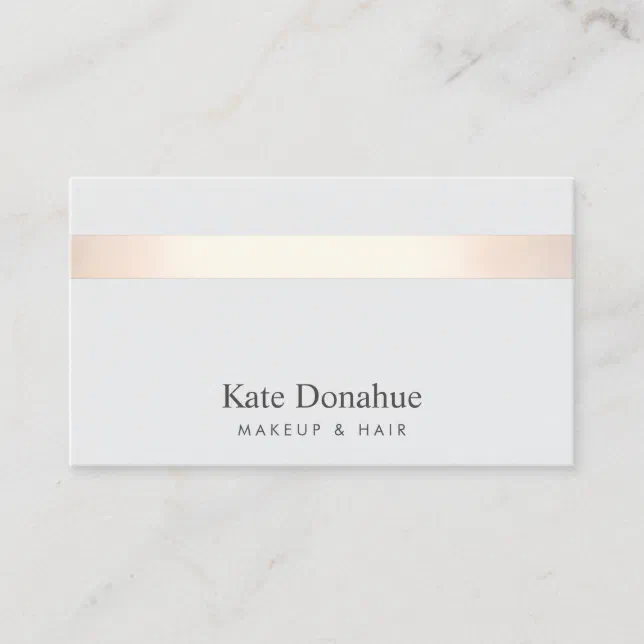 Subtle Rose Gold Striped Elegant Stylish Gray 2 Business Card | Zazzle