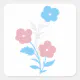Subtle Trans Flag Flowers Square Sticker | Zazzle
