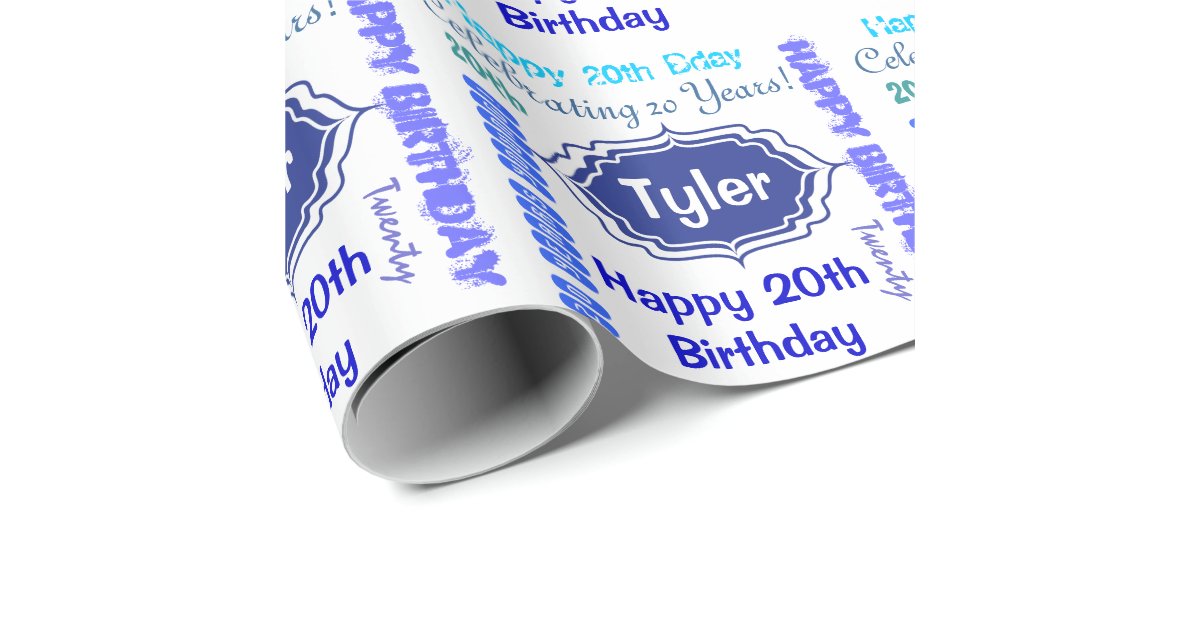 Subway Art Happy Birthday | Personalize Wrapping Paper | Zazzle