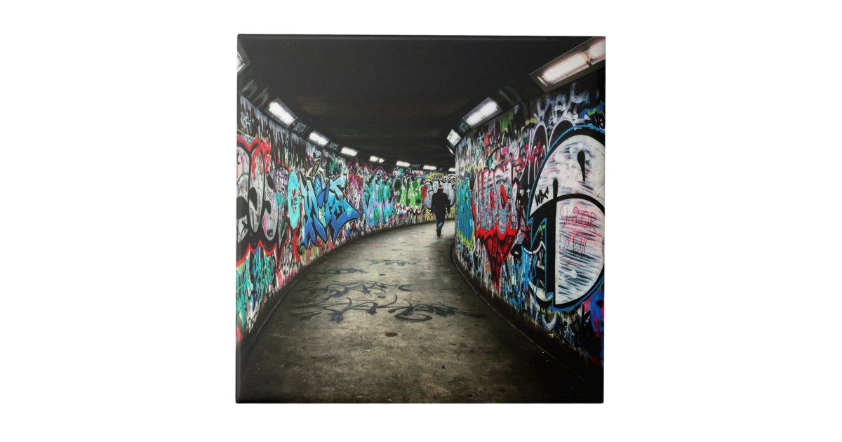 Subway graffiti art ceramic tile | Zazzle
