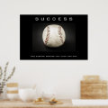 Success Baseball Artwork Motivational Inspire Poster | Zazzle