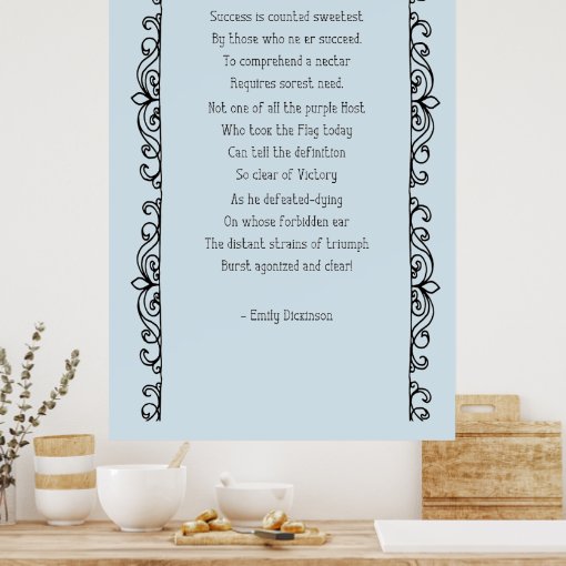 Success Counted Sweetest Poem Poster | Zazzle