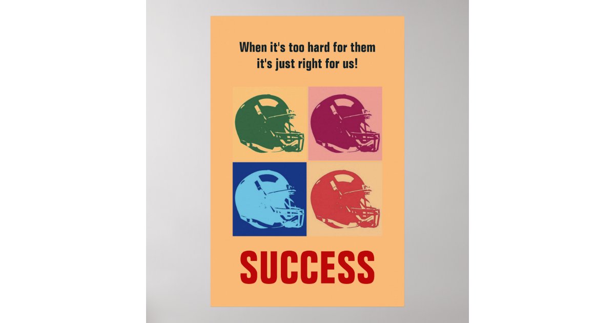 Success Football Motivational Inspirational PopArt Poster | Zazzle