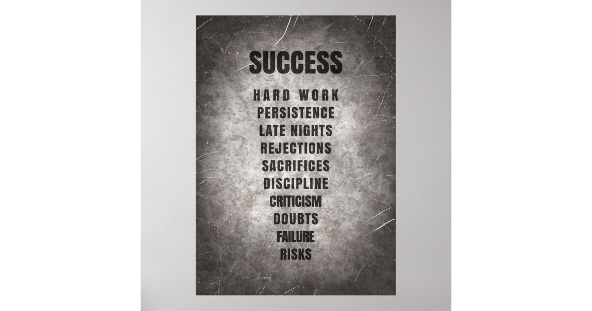 Success Hard Work Discipline Poster | Zazzle