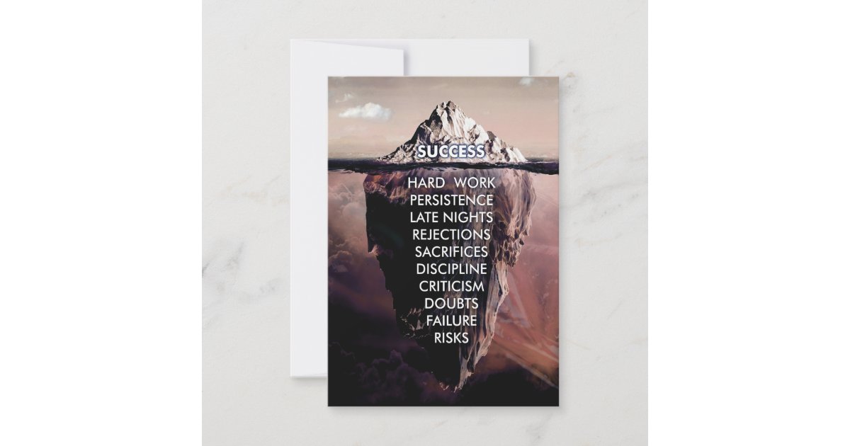 Success Iceberg Dark Thank You Card | Zazzle