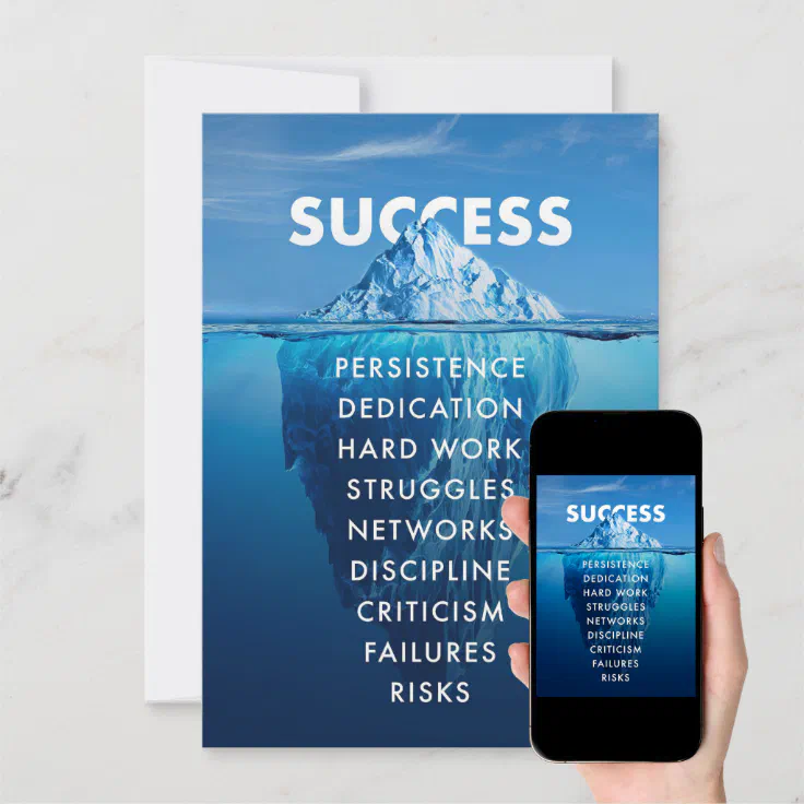 Success Iceberg Hard Work Invitation | Zazzle