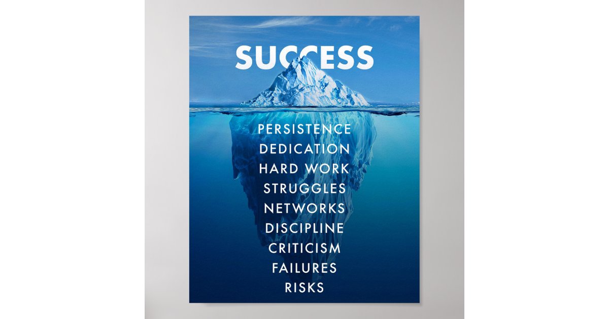 Success Iceberg Hard Work Poster | Zazzle
