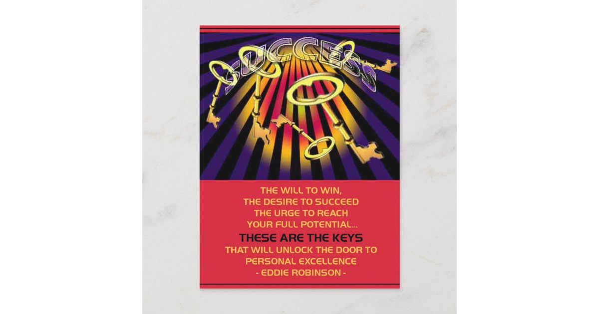 success keys postcard | Zazzle