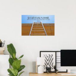 Success Like Ladder Inspirational Poster Print | Zazzle