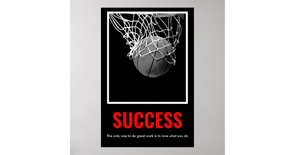 Success Motivational Basketball Trendy Poster | Zazzle