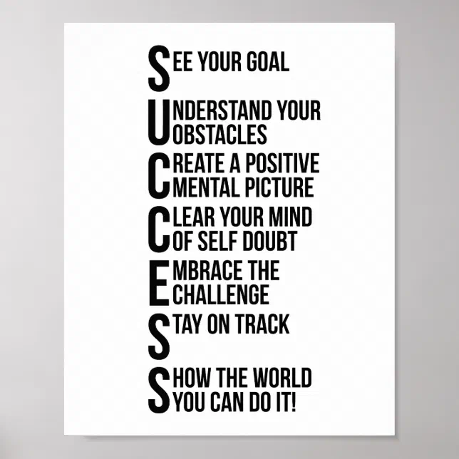 Success Motivational Quotes Poster | Zazzle