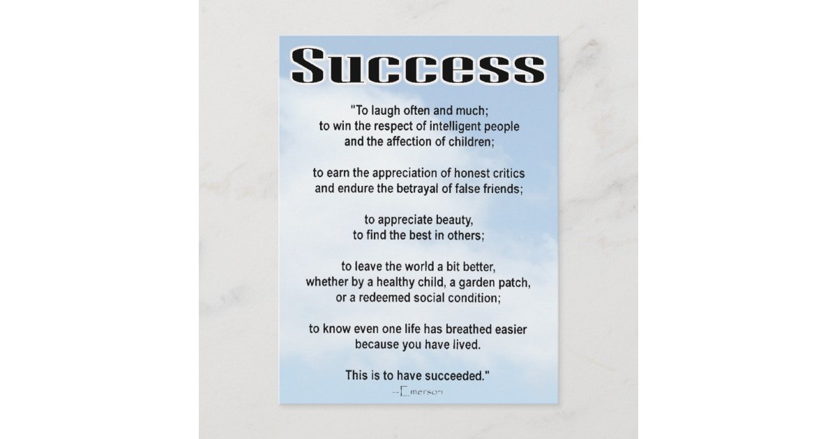 Success Postcard | Zazzle