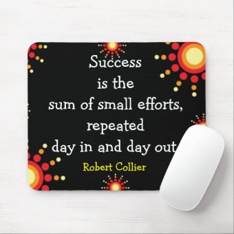 Success Quotation Black Mousepad | Zazzle