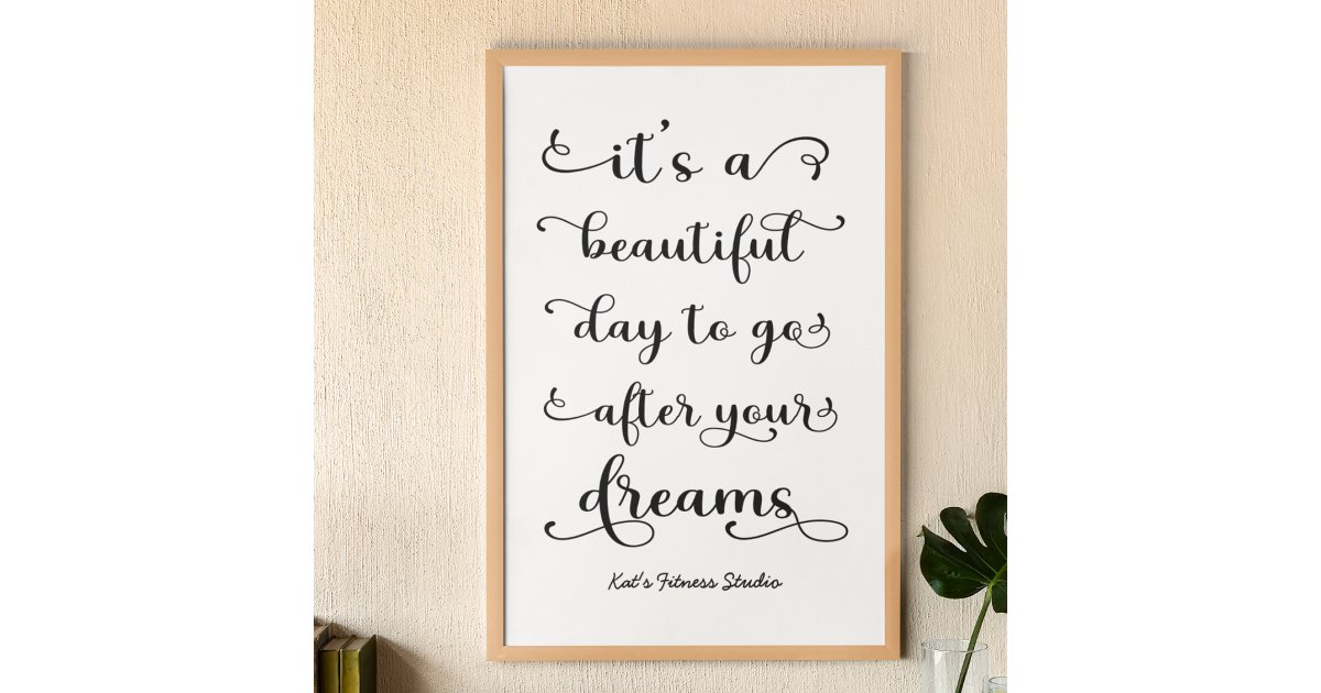 Success Quote Daily Motivation Black White Poster | Zazzle