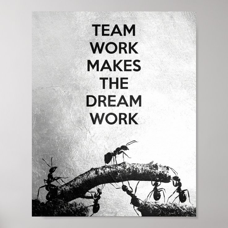 Success Quote Teamwork Makes The Dreamwork Poster | Zazzle