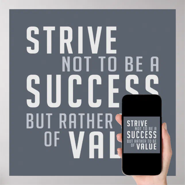 Success & Value Motivational poster | Zazzle