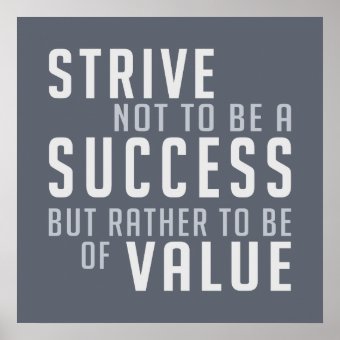 Success & Value Motivational poster | Zazzle