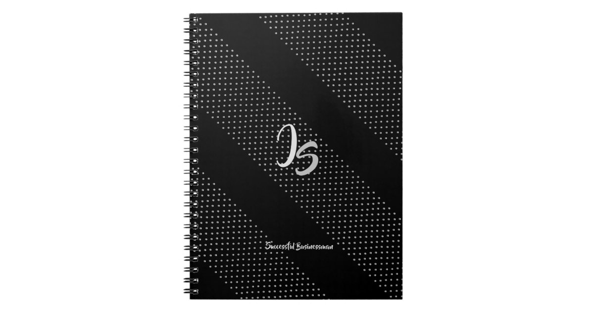 "Successful Businessman" Personal Silver Monogram Notebook | Zazzle