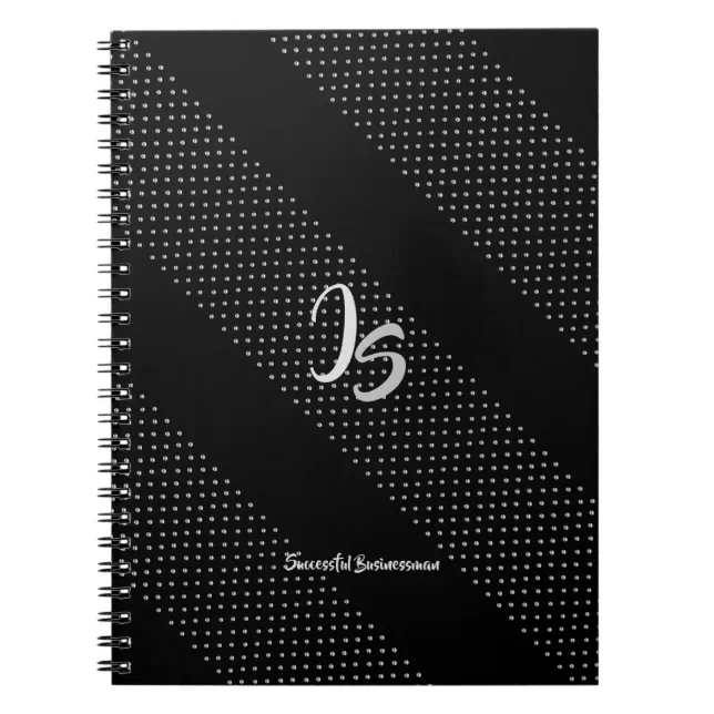 "Successful Businessman" Personal Silver Monogram Notebook | Zazzle