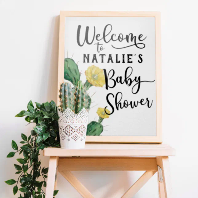 Succulent Baby Shower Welcome Sign | Zazzle
