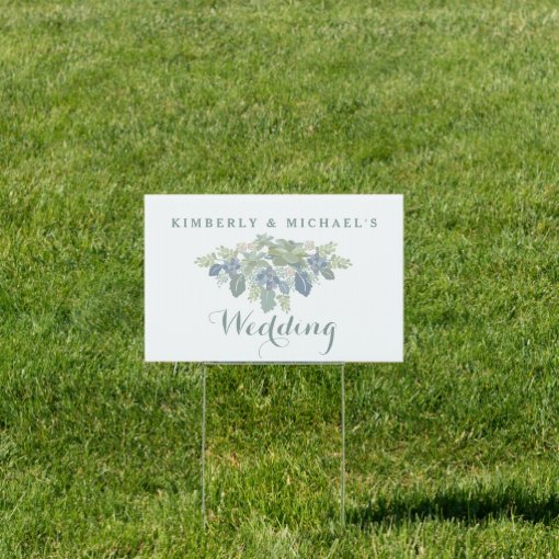 Succulent Bouquet Floral Wedding Yard Sign | Zazzle
