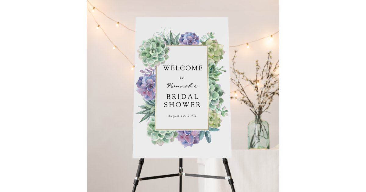 Succulent Bridal Shower Welcome Sign | Zazzle