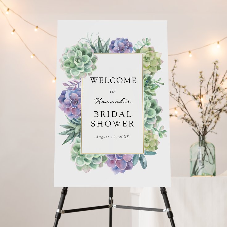 Succulent Bridal Shower Welcome Sign | Zazzle