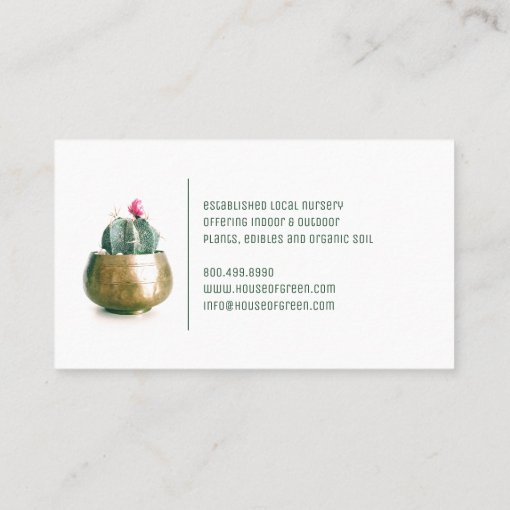Succulent Cactus Plant Nursery Business Card | Zazzle